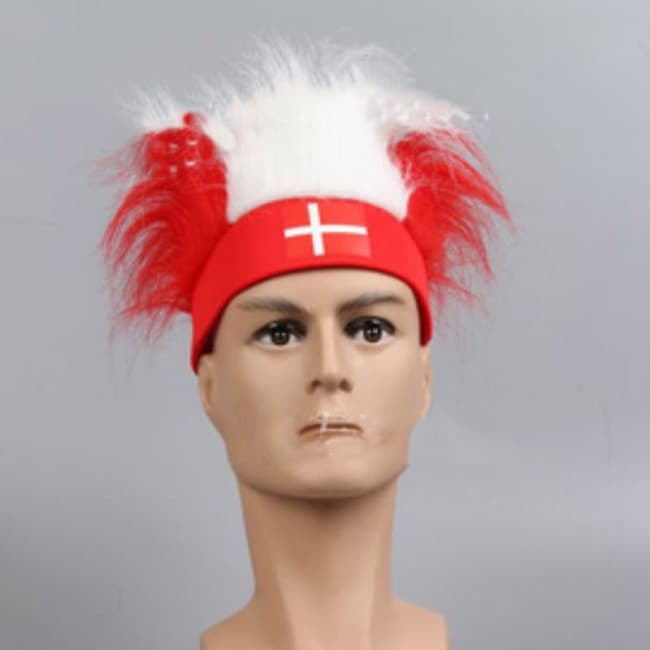 Denmark Danmark Paryk Wig Hat for World Cup 2018 | Tech Import World