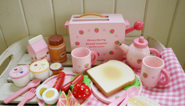 Mother Garden Handmade Wooden Pretend Play Toy--Breakfast Bread Toaster ...