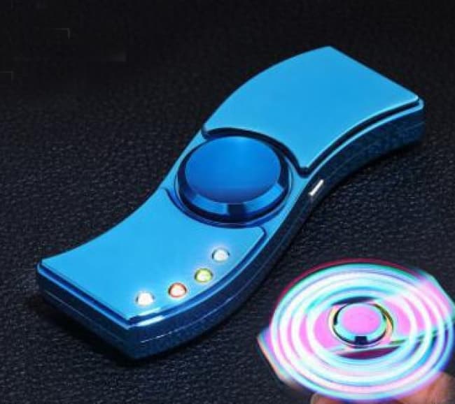USB Charged LED Fidget Spinner Metal Wave | Tech Import World
